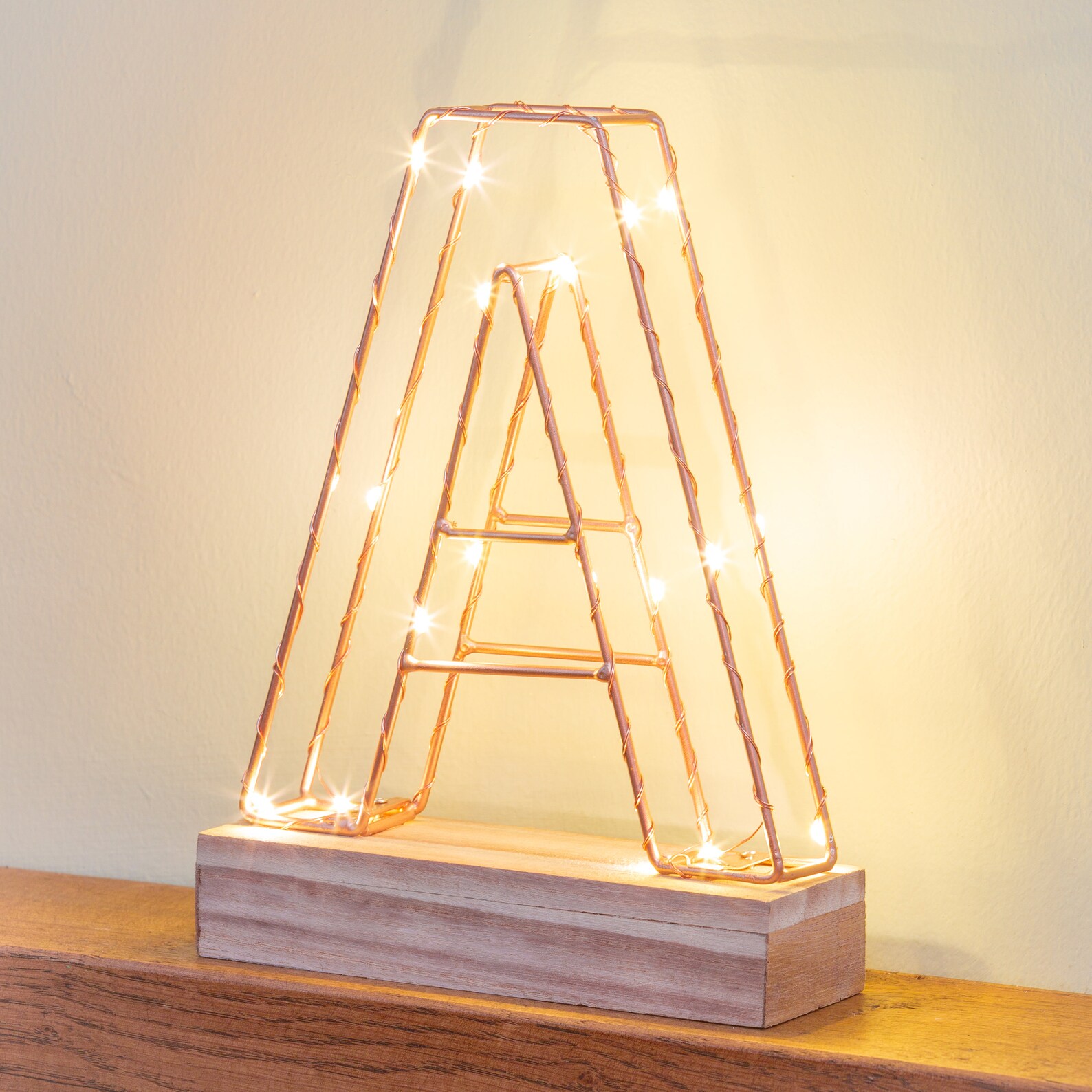 Light up Letter A Custom Name Copper Light up Letter - Etsy UK