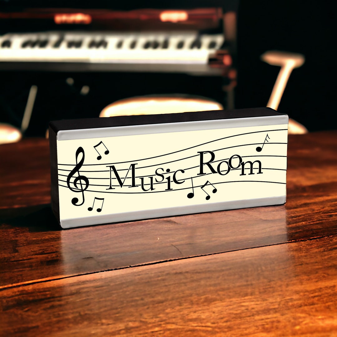 Light up Room Sign Music Room - Illuminated LED Portable & Wall Hanging ...
