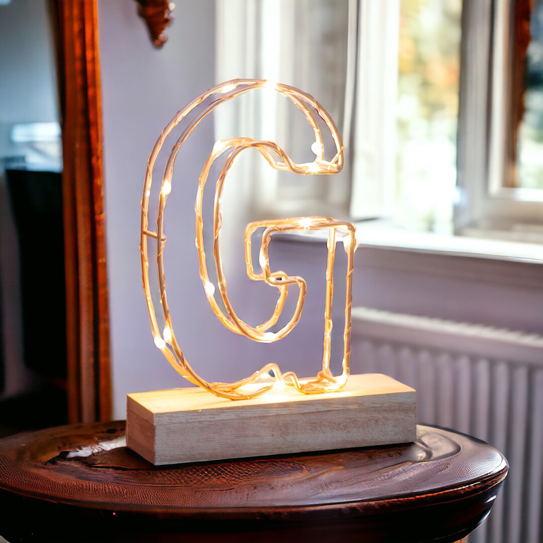 Light up Letter G | Custom Name Copper Light up Letter | Bedroom Living ...