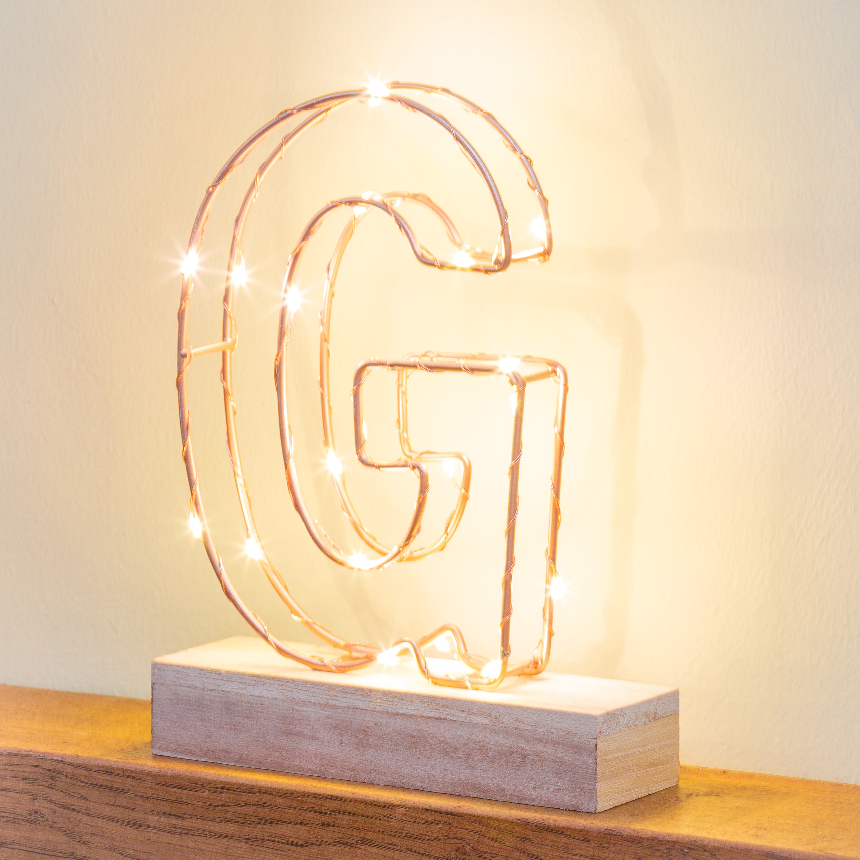 Light up Letter G Custom Name Copper Light up Letter - Etsy