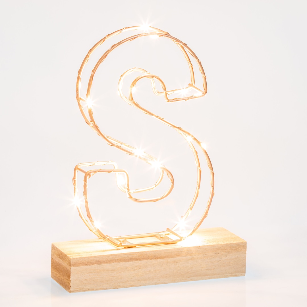 Light up Letter S Custom Name Copper Light up Letter Bedroom Living ...