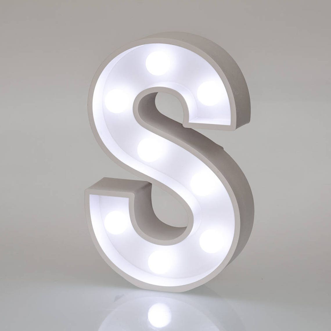 Light up Letters S Marquee Letters LED Bedside Lamp White - Etsy