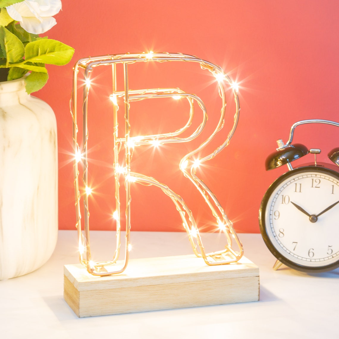 Light up Letter R Custom Name Copper Light up Letter R - Etsy