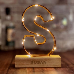 Personalised Light up Letter Light S | Custom Name Copper Light up ...