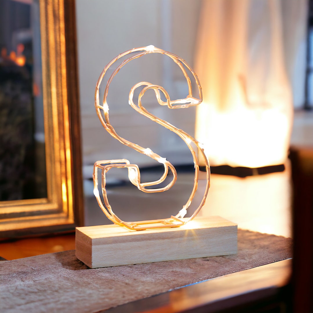 Light up Letter S | Custom Name Copper Light up Letter | Bedroom Living ...