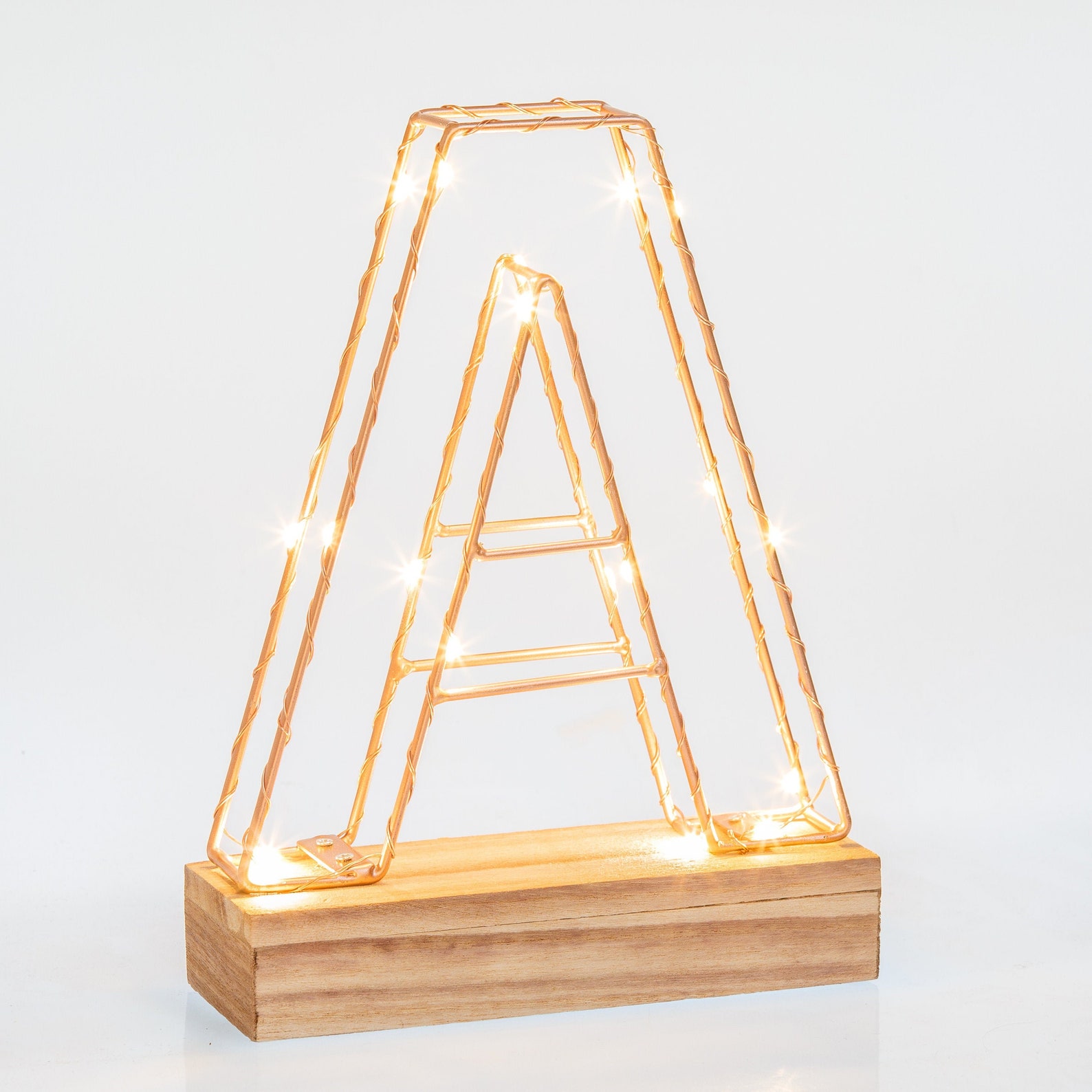 Light up Letter A Custom Name Copper Light up Letter - Etsy UK