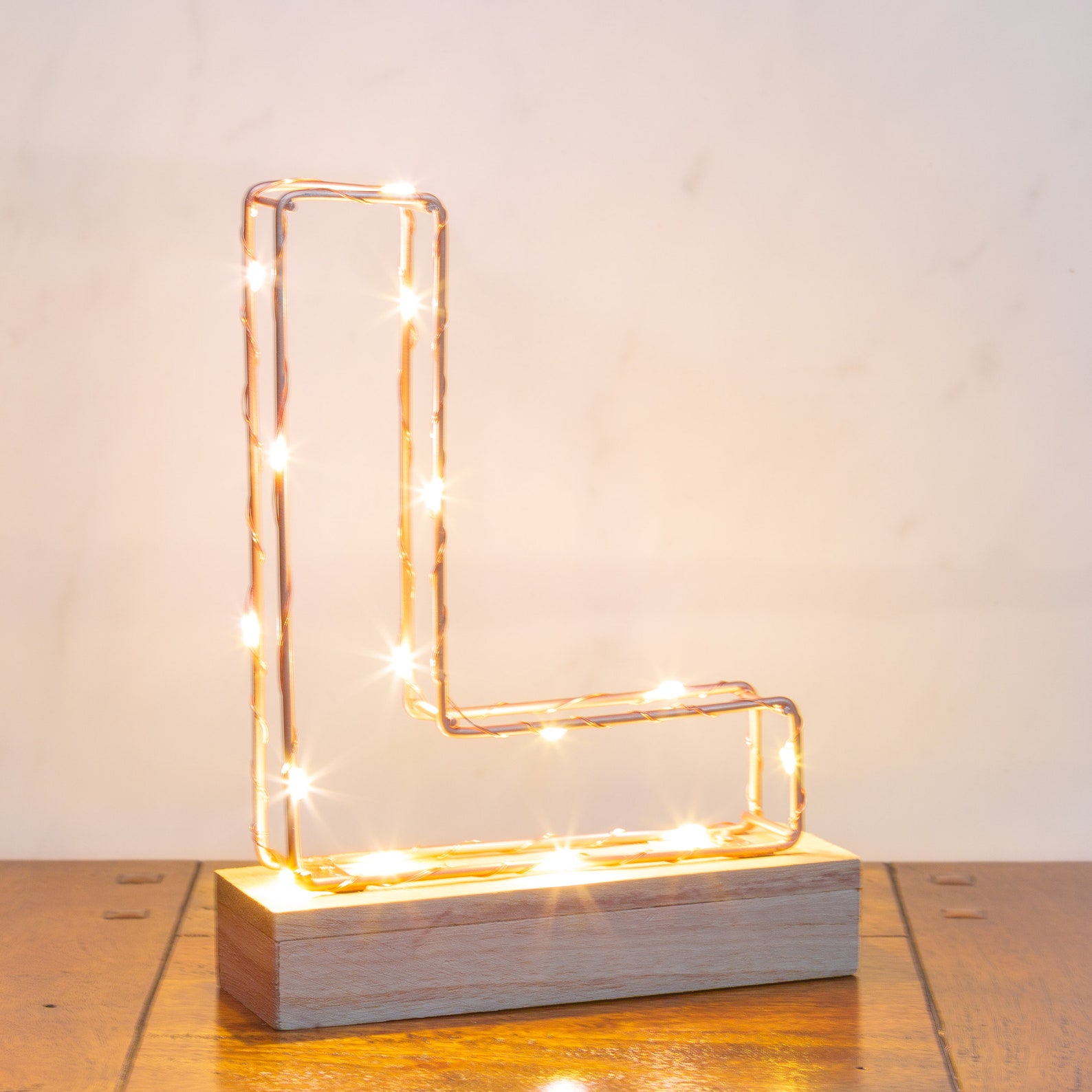 Light up Letter L Custom Name Copper Light up Letter L - Etsy UK