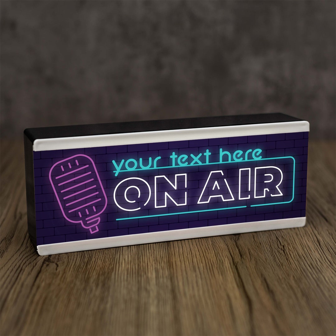 Personalised Light up on Air Sign W/mic Custom Illuminated Music Film ...