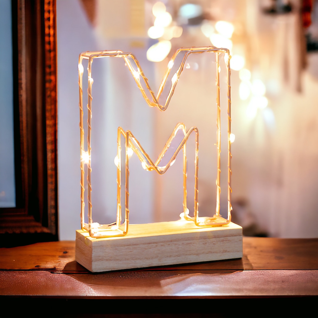 Light up Letter M | Custom Name Copper Light up Letter | Bedroom Living ...