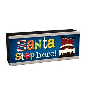 Light up Santa Stop Here Sign - Illuminated LED Christmas Light for ...