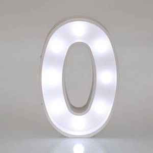 Light up Letters O Marquee Letters LED Bedside Lamp White Wooden Letter ...