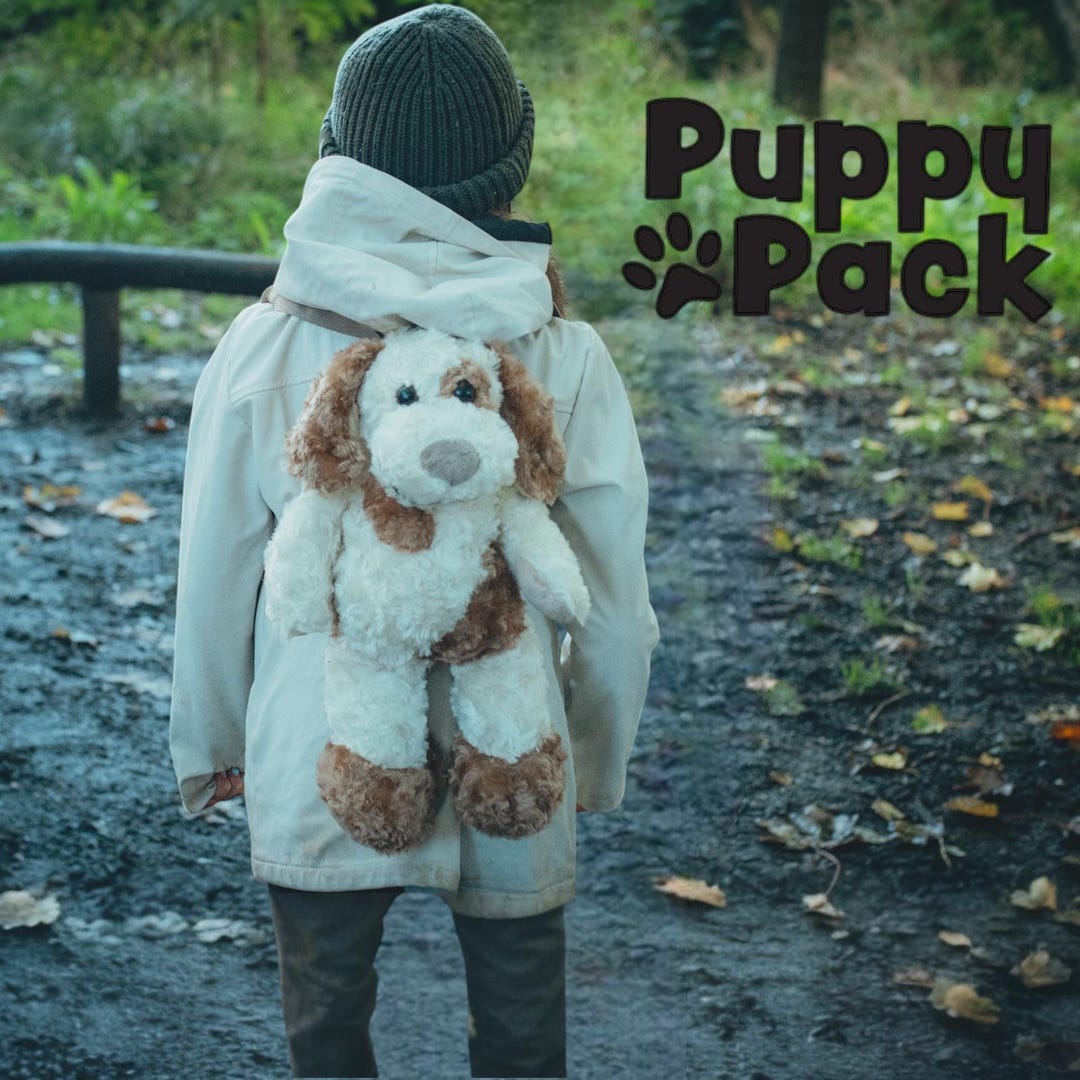 Plush Puppy Backpack | Soft Dog Stuffed Animal Rucksack - Etsy