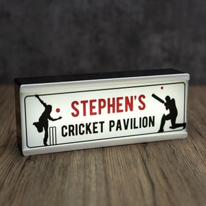 Personalised Room Light Cricket- Illuminated LED Cricket Bedroom Night ...