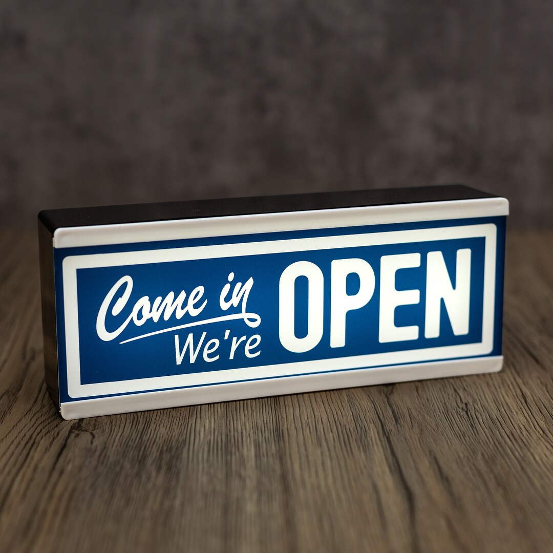 Light up Come in We're Open Sign Illuminated LED Welcome - Etsy