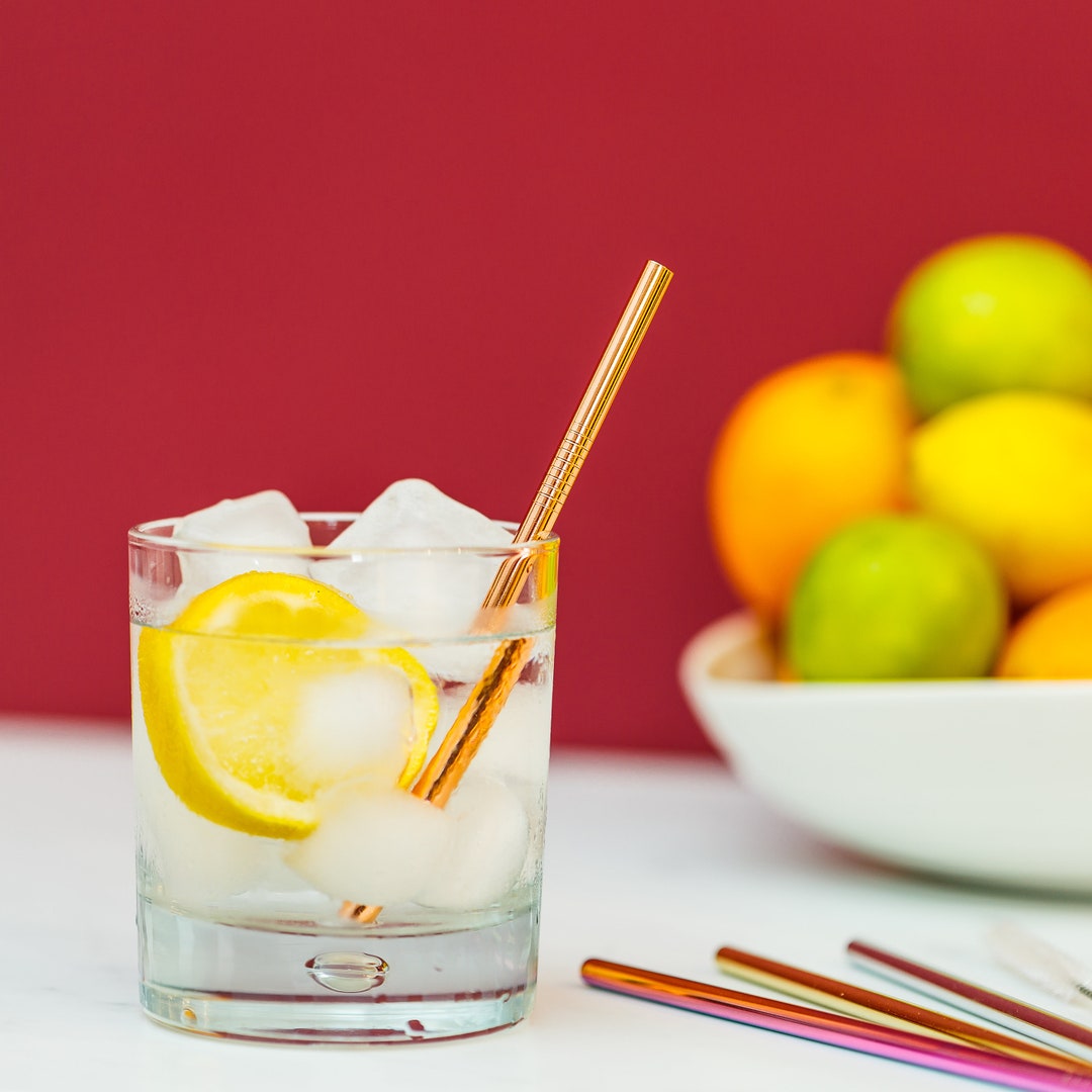 Short Metal Straws Mini Set of 4 | Essential Barware | Eco | Coloured ...