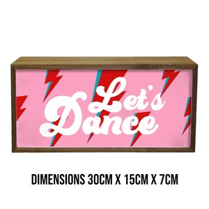 Light Box Home Let's Dance | Illuminated LED Room Sign | Retro Bowie ...