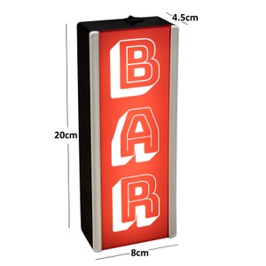 Light up BAR Sign - Illuminated Bar Sign Light Box - Man Cave Décor ...