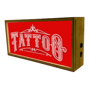 Light Box Tattoo Parlour Sign illuminated Light up LED Store Signage ...