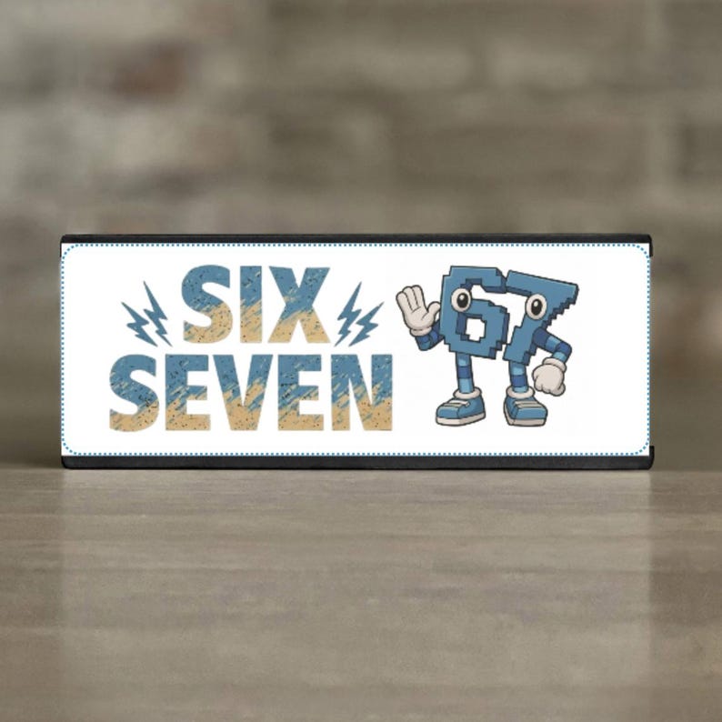 Light up 67 Six Seven Sign - Illuminated Meme Brainrot Trend Lamp ...