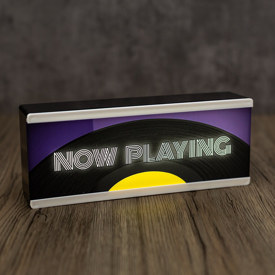Light up Vinyl Now Playing Sign LED Portable & Wall Hanging for Vinyl ...