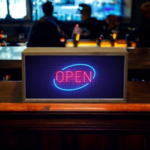 Light Box Open Neon Sign | Illuminated Neon Effect LED Room Signage ...