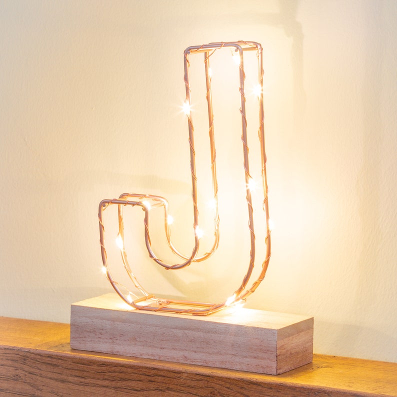 Copper Wire LED Letter Light | Handmade Alphabet Home Decor - Etsy