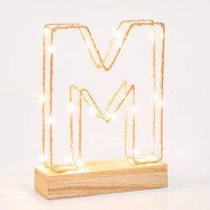 Light up Letter M | Custom Name Copper Light up Letter | Bedroom Living ...