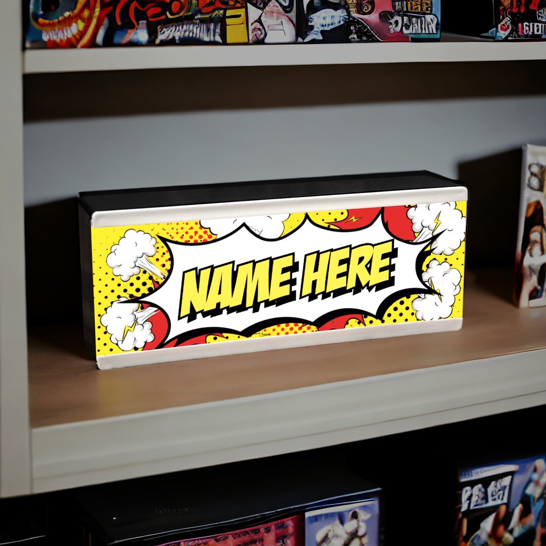 Personalised Room Light Comic - Illuminated Pop Culture LED Lightbox ...