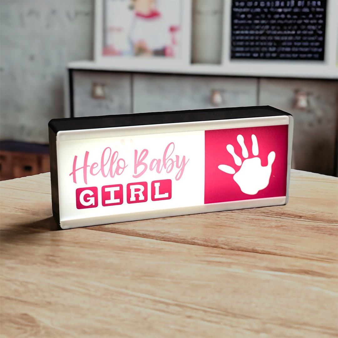 Light up Baby Girl Room Sign Illuminated LED Light Baby Room Gender ...