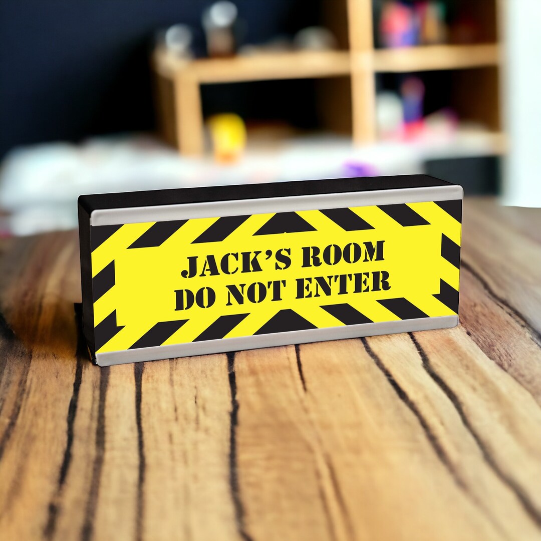Personalised Room Light Do Not Enter - Illuminated LED Boys Gaming Play ...