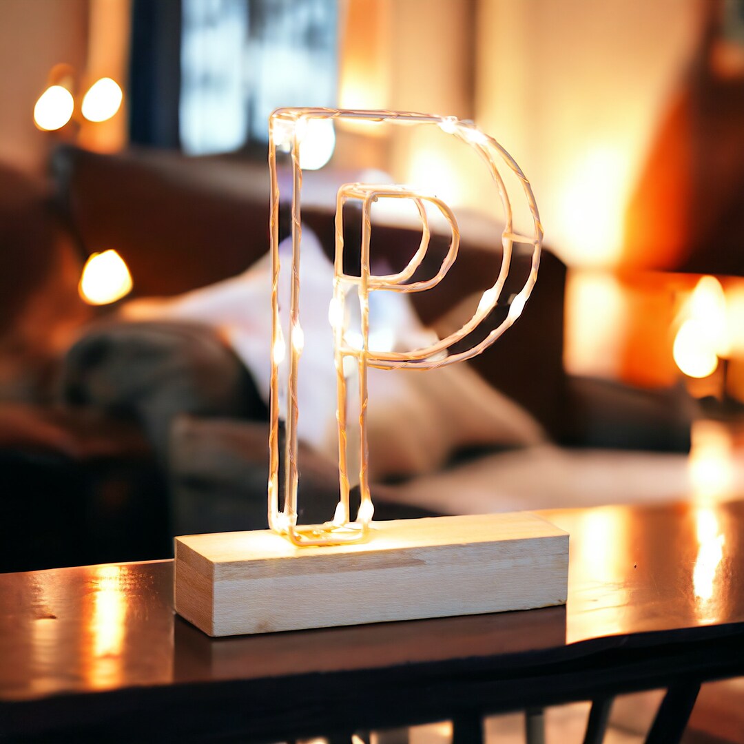 Light up Letter P | Custom Name Copper Light up Letter | Bedroom Living ...