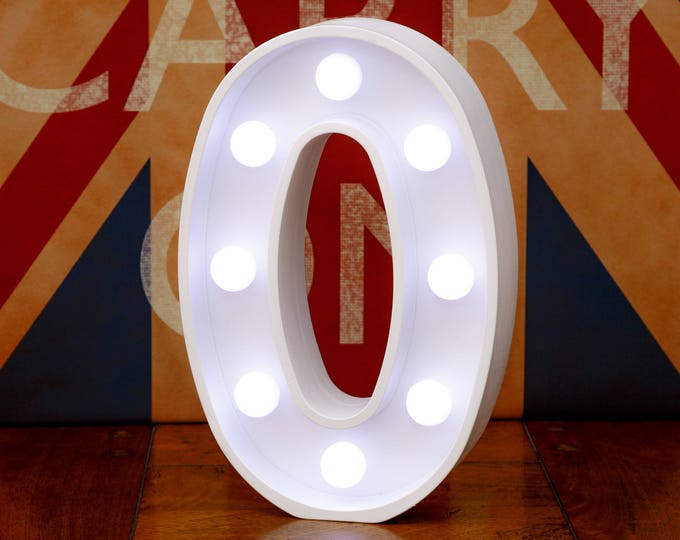 Light up Letters O Marquee Letters LED Bedside Lamp White - Etsy UK