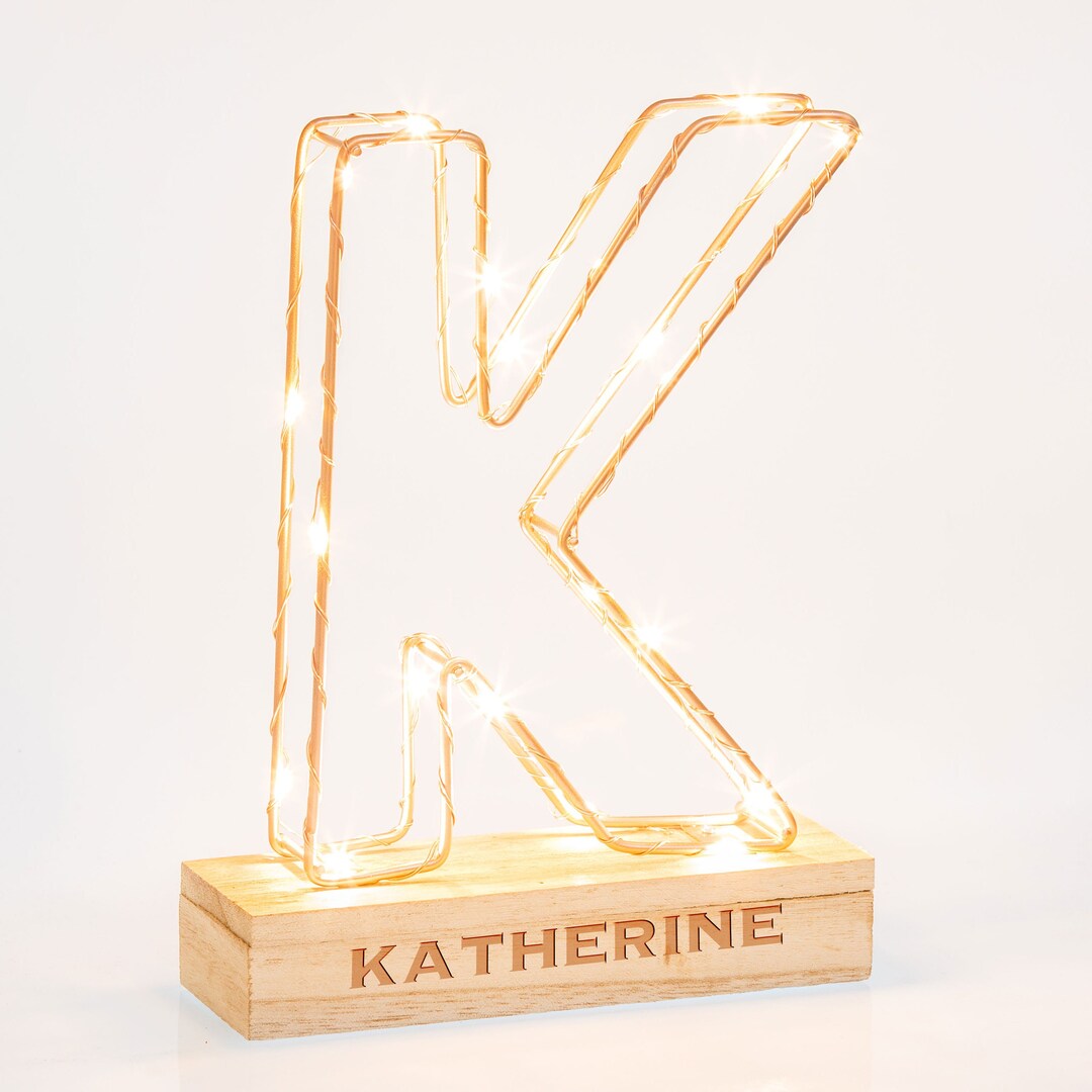 Personalised Light up Letter Light K Custom Name Copper - Etsy UK