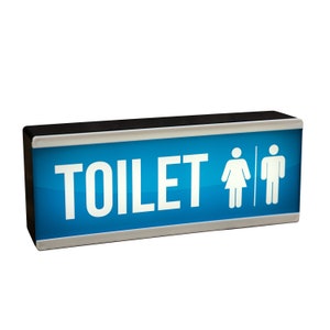Light up Toilet Sign - LED Bathroom Toilet Light - Illuminated Portable ...