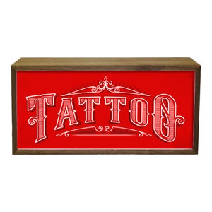 Light Box Tattoo Parlour Sign illuminated Light up LED Store Signage ...