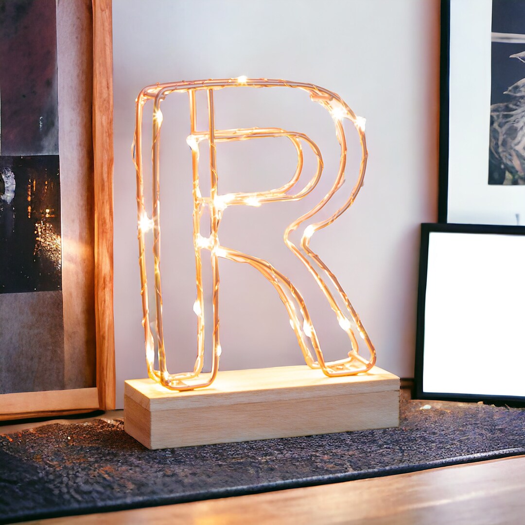 Light up Letter R | Custom Name Copper Light up Letter | Bedroom Living ...