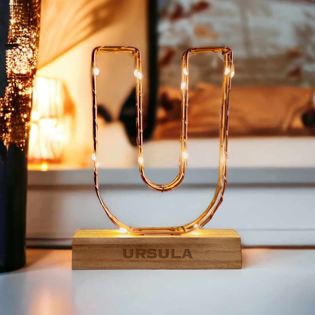 Personalised Light up Letter Light U | Custom Name Copper Light up ...
