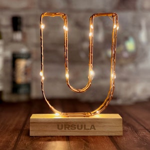 Personalised Light up Letter Light U | Custom Name Copper Light up ...