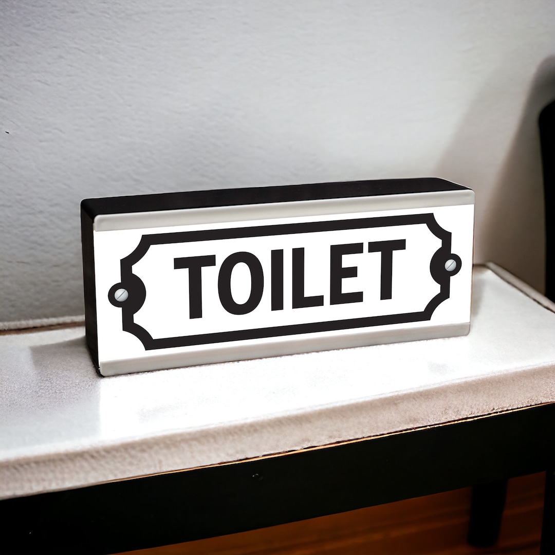 Light up Toilet Sign - Illuminated LED Bathroom Toilet Light - Portable ...