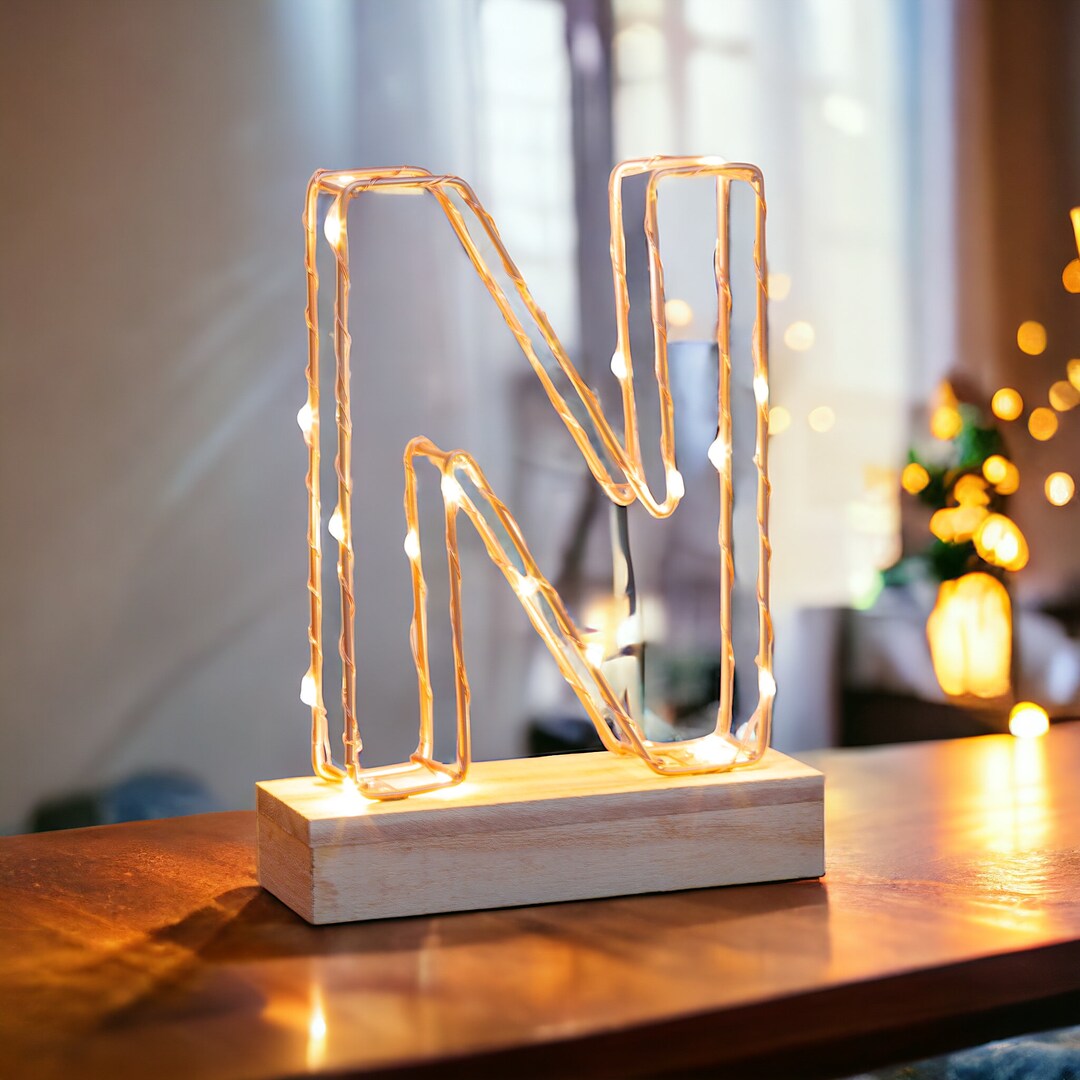 Light up Letter N | Custom Name Copper Light up Letter | Bedroom Living ...
