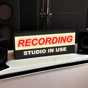 Light up Recording Studio in Use Sign - Illuminated Music Entertainment ...