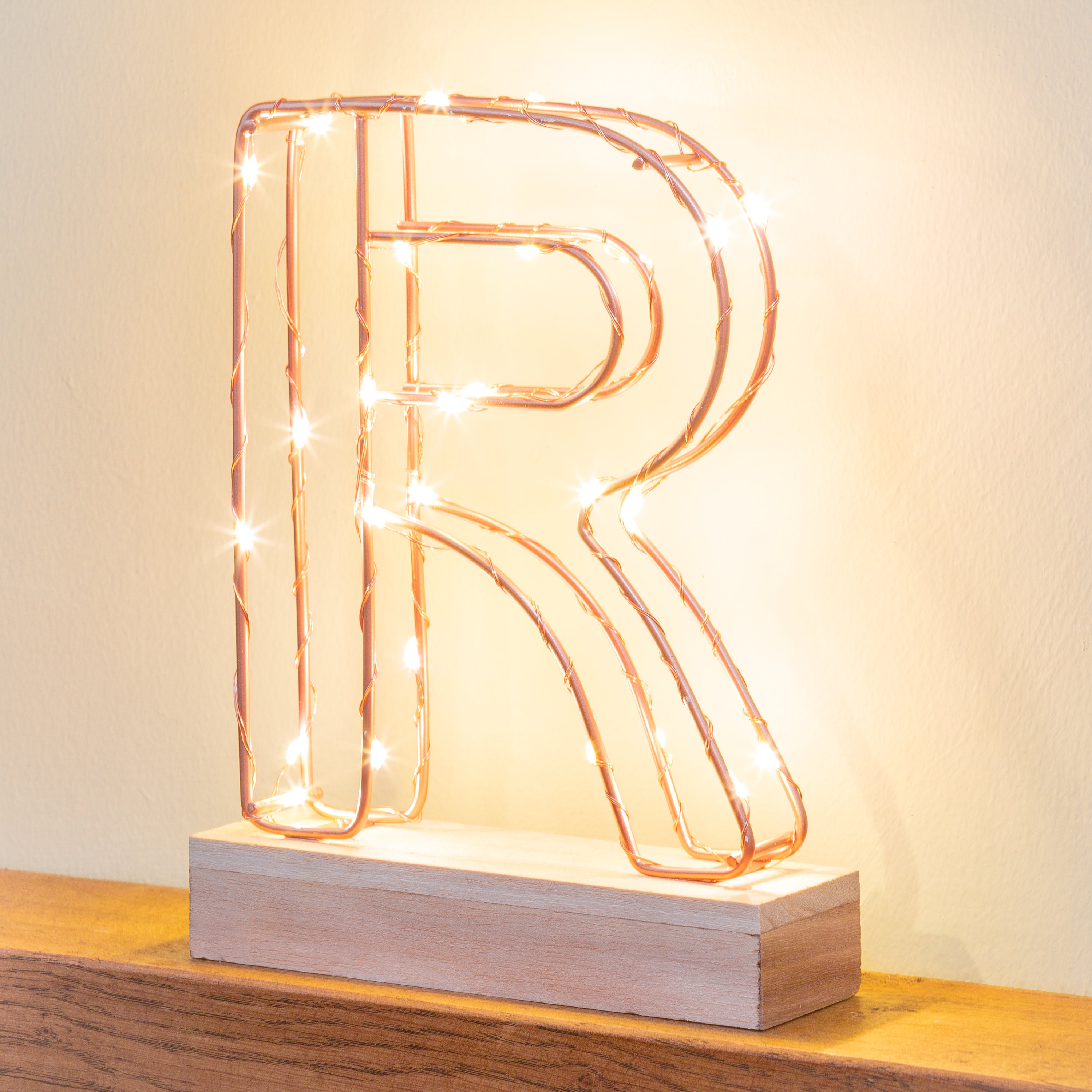 Light up Letter R Custom Name Copper Light up Letter R - Etsy