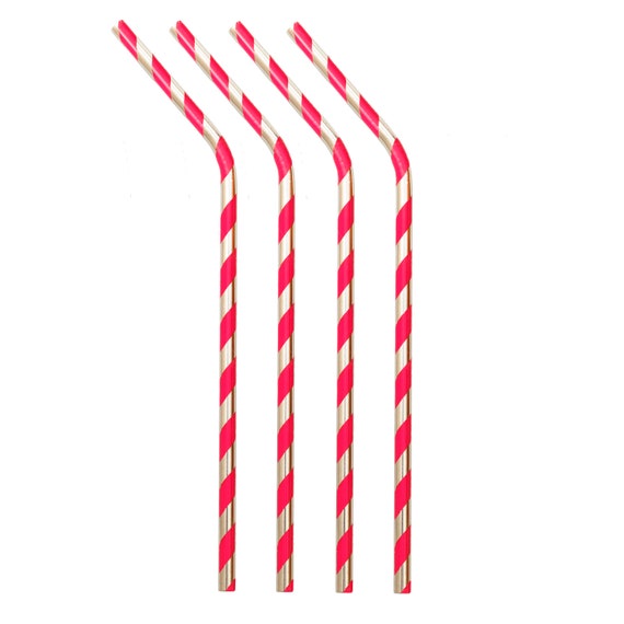 Striped Bendy Straw