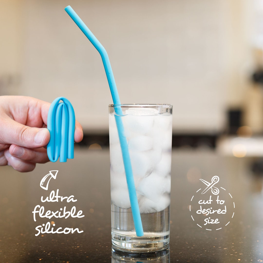 Silicon Flexi Straws | Eco Friendly Drinking Straws Set of 4 | Cut to ...