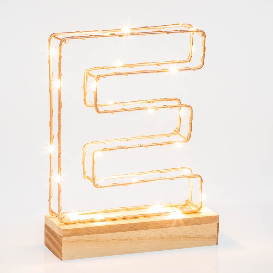 Light up Letter E Custom Name Copper Light up Letter Bedroom Living ...