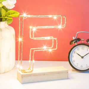Light up Letter F | Custom Name Copper Light up Letter | Bedroom Living ...
