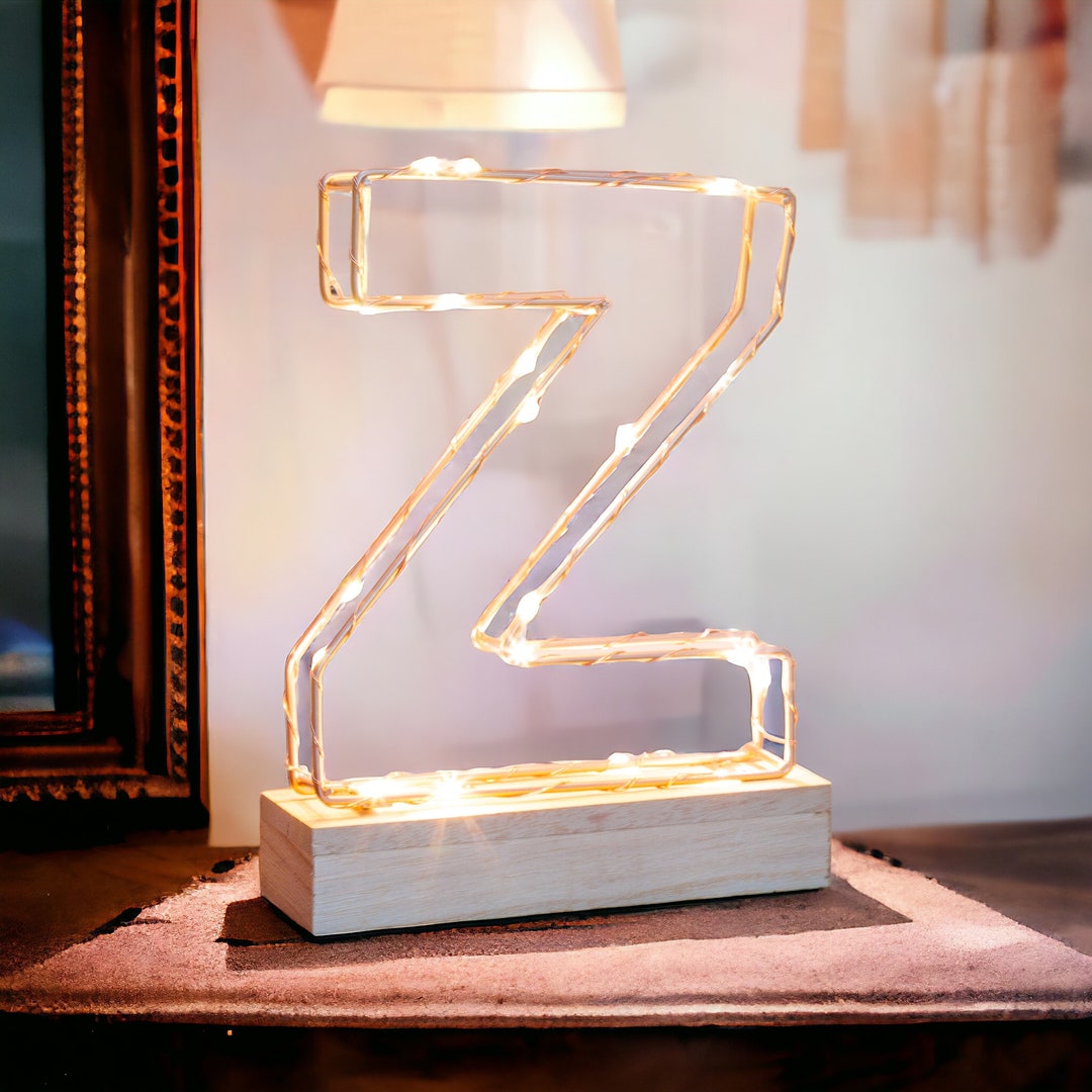 Light up Letter Z | Custom Name Copper Light up Letter | Bedroom Living ...