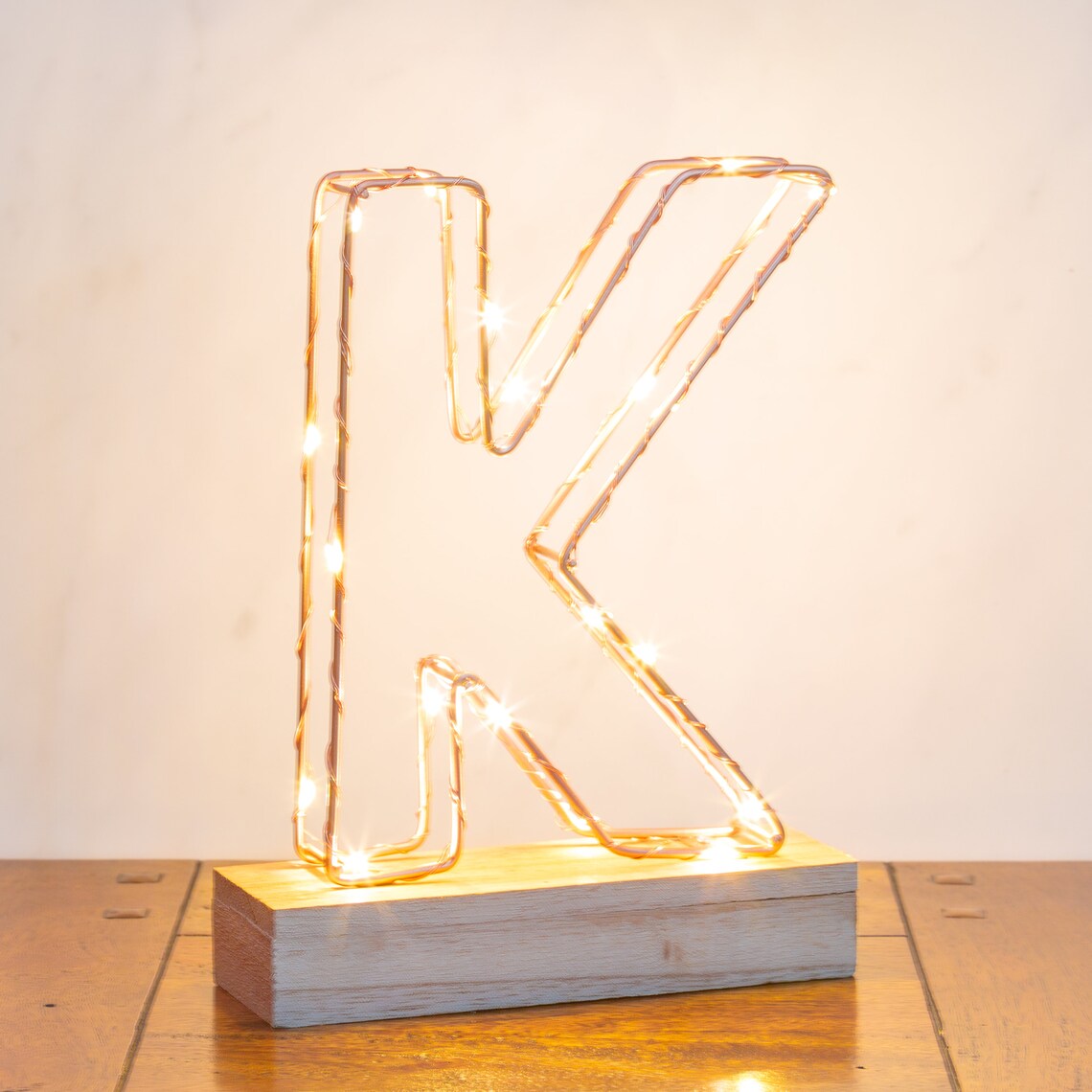 Light up Letter K Custom Name Copper Light up Letter K - Etsy