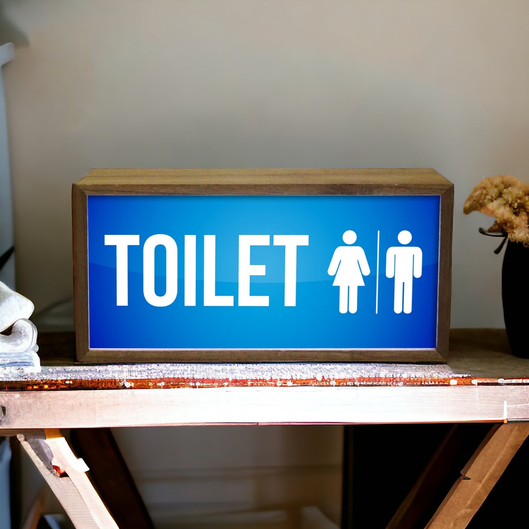 Light Box Toilet Male Female Sign | Illuminated Light up LED Bathroom ...