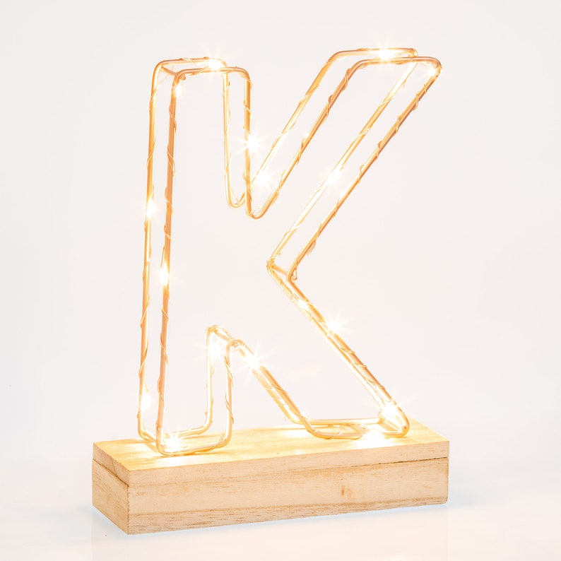 Light up Letter K Custom Name Copper Light up Letter K - Etsy